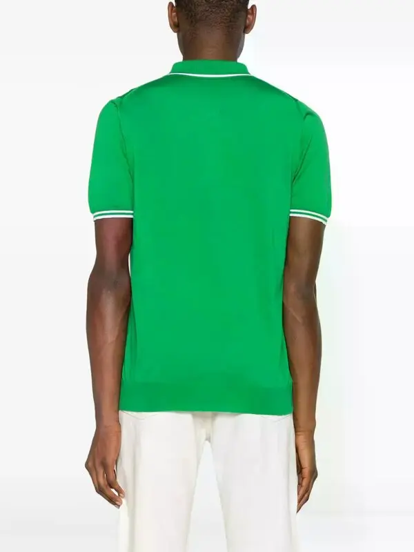 Kiton Striped-edge Cotton Polo Shirt