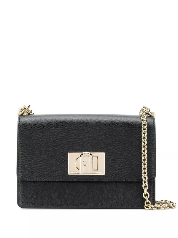 Furla Crossbody Bag With Gold Hardware - Black