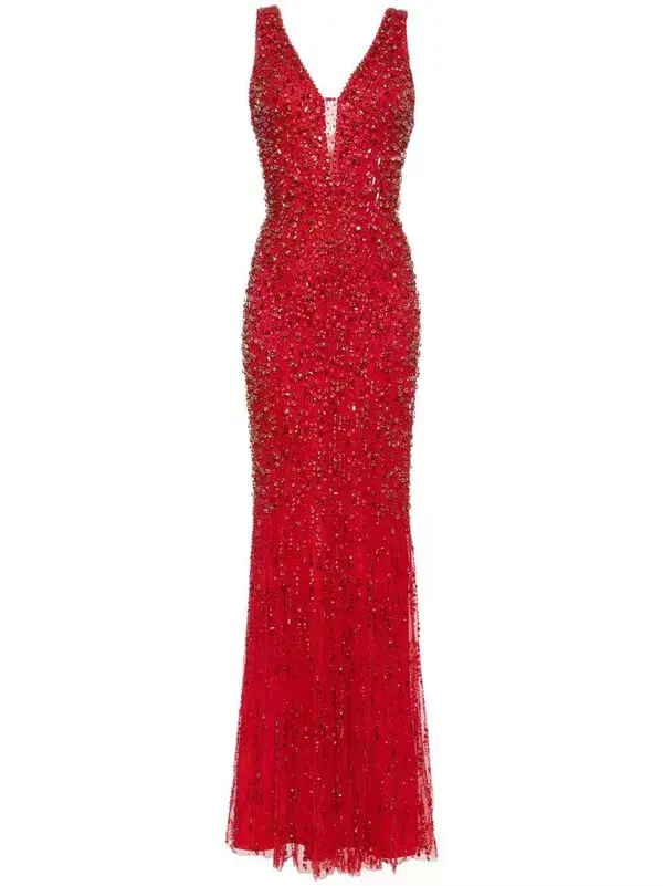 Jenny Packham Libra Crystal Embellished Satin Gown