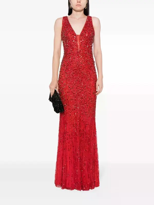 Jenny Packham Libra Crystal Embellished Satin Gown