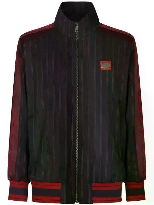 Dolce & Gabbana Pinstripe Logo-tape Track Jacket