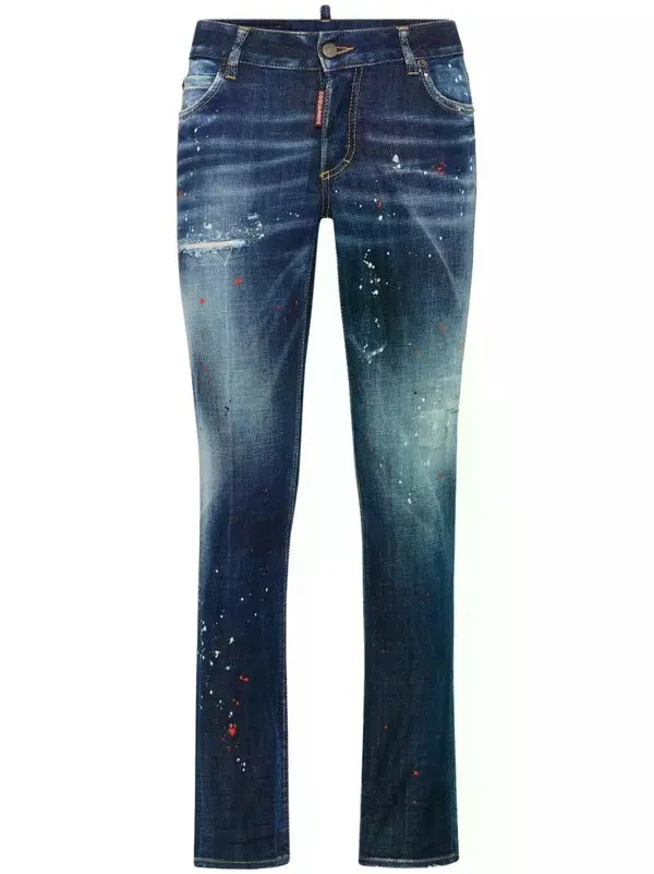 Dsquared2 Straight-leg Jeans With Paint Splatter And Whiskering