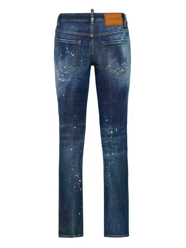 Dsquared2 Straight-leg Jeans With Paint Splatter And Whiskering