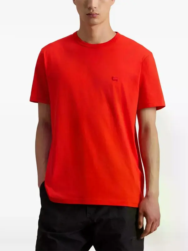 Woolrich Logo-patch Organic Cotton T-shirt - Red