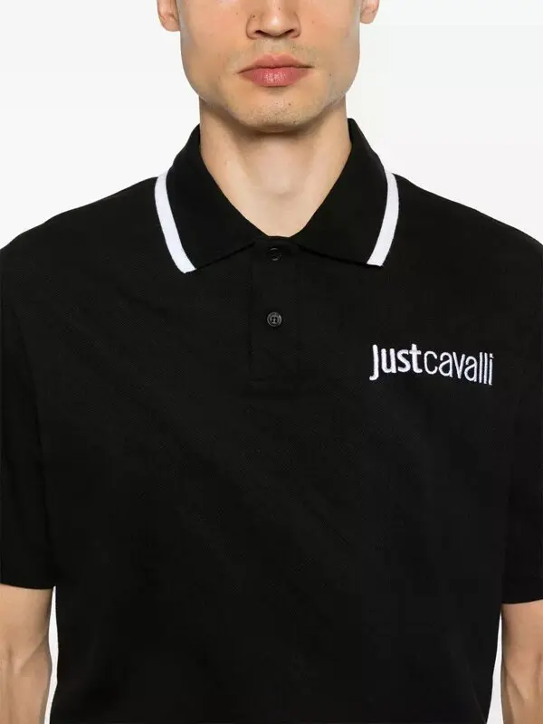 Just Cavalli Logo-embroidered Polo Shirt