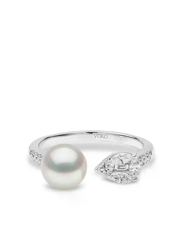 Yoko London 18kt White Gold Starlight Pearl And Diamond Ring - Silver