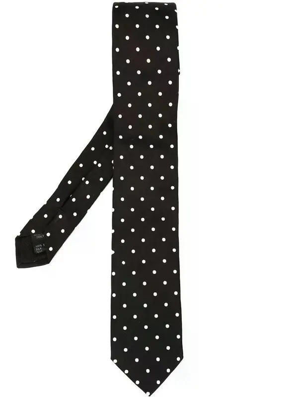 Dolce & Gabbana Jacquard Silk Neck Tie - Black