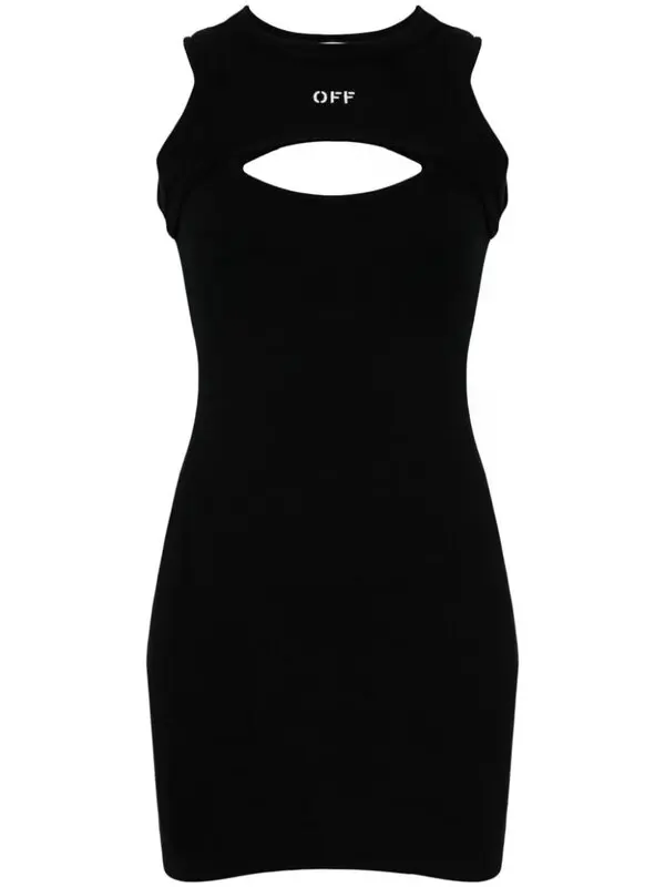Off-White Logo-print Cut-out Minidress