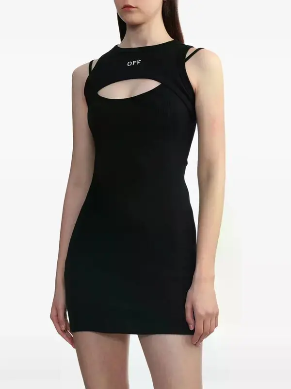 Off-White Logo-print Cut-out Minidress