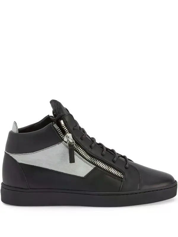 GIUSEPPE ZANOTTI Kriss Leather Mid-top Sneakers - Black