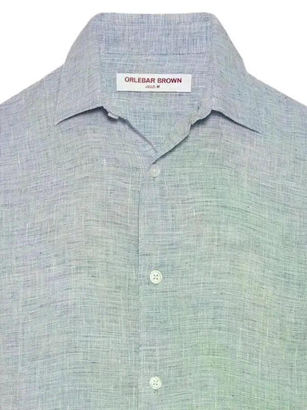 Orlebar Brown Giles Linen Shirt - Blue