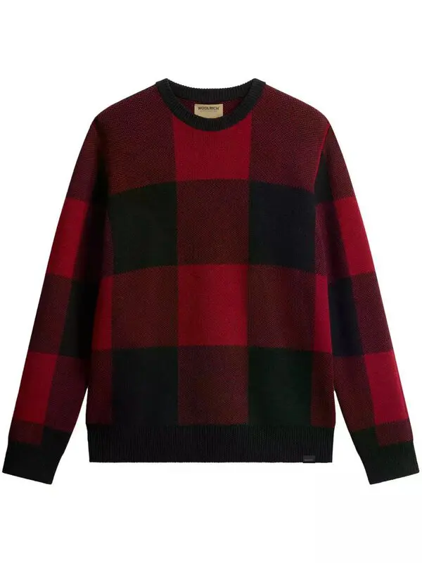 Woolrich Check-pattern Virgin Wool Sweater - Red