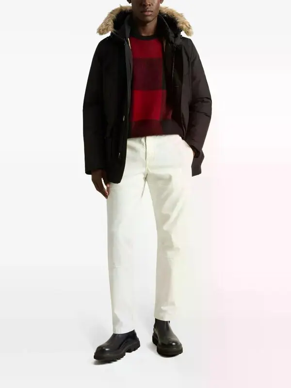 Woolrich Check-pattern Virgin Wool Sweater - Red