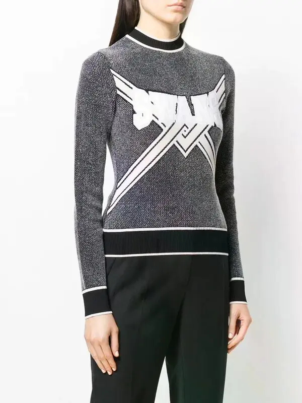 Off-White Knitted Logo Top - Grey