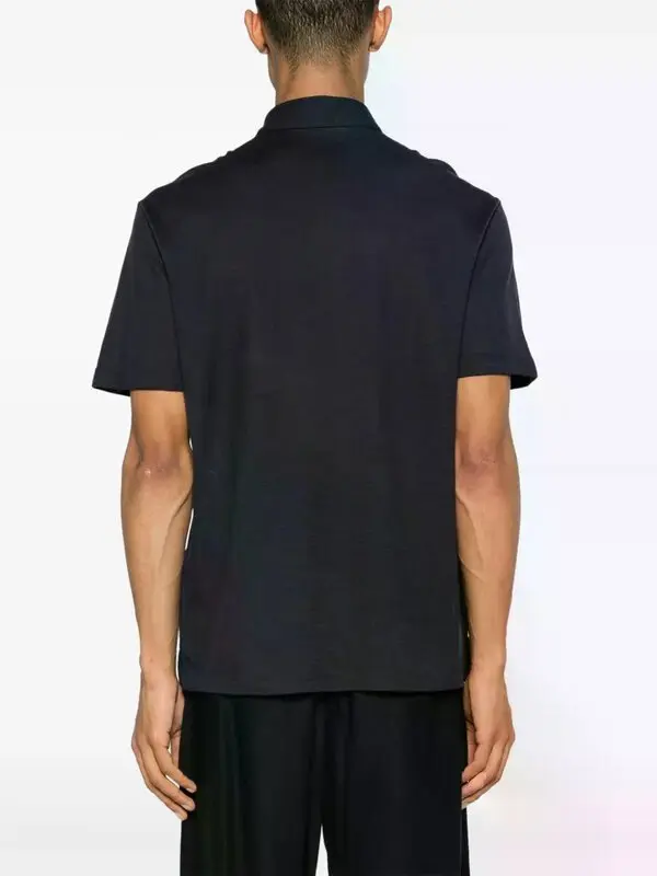 Brioni Logo-embroidered Wool Polo Shirt - Blue