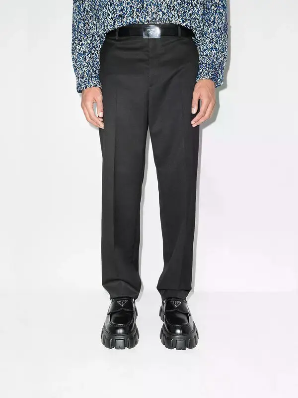 Prada Monolith Brushed Leather Loafers - Black