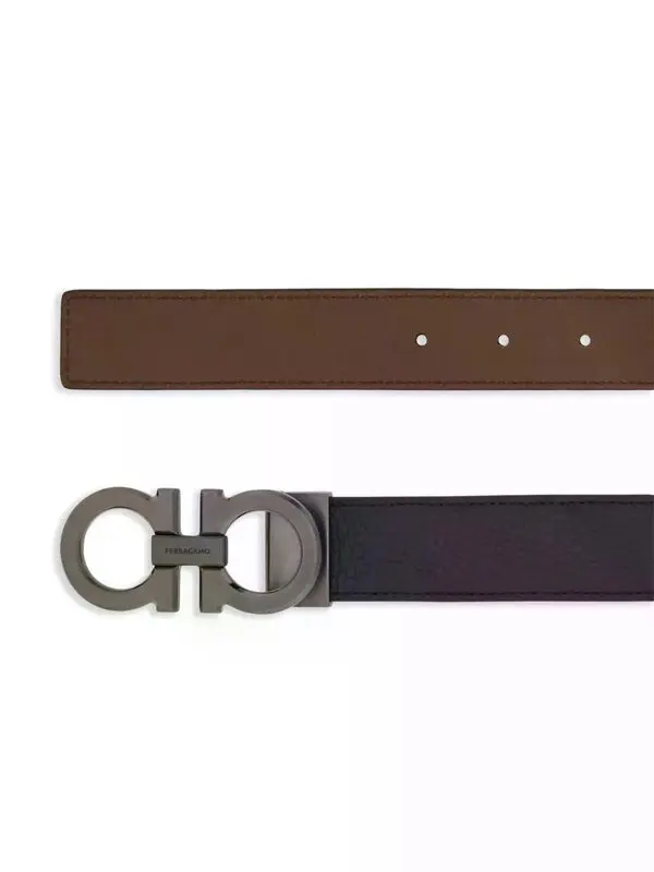 FERRAGAMO Gancini Buckle Belt - Brown
