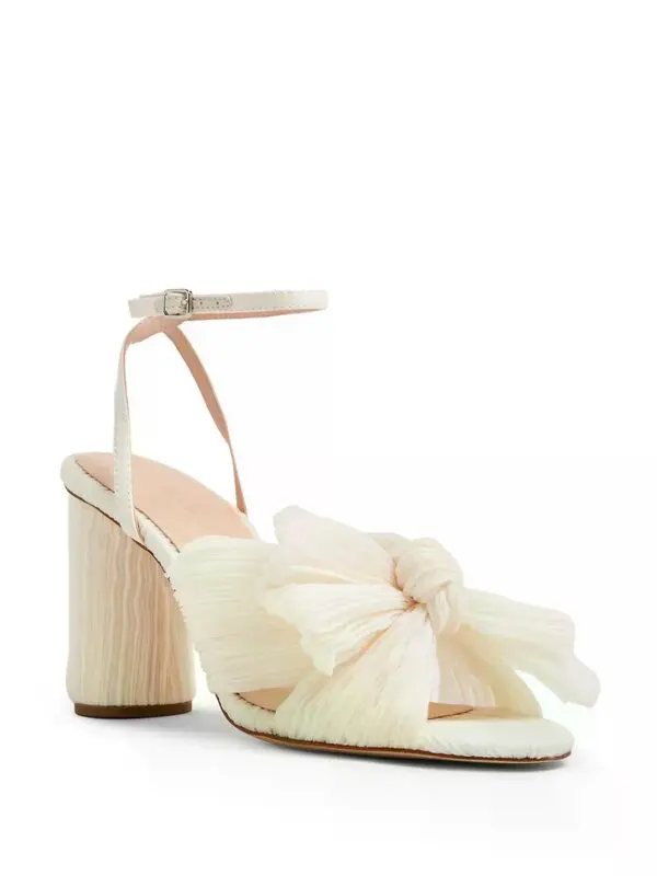 LOEFFLER RANDALL Camellia Pleated Bow Sandals - Neutrals