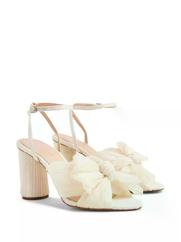 LOEFFLER RANDALL Camellia Pleated Bow Sandals - Neutrals