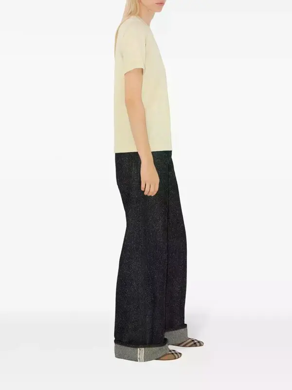 Burberry Check-patch Cotton T-shirt - Neutrals
