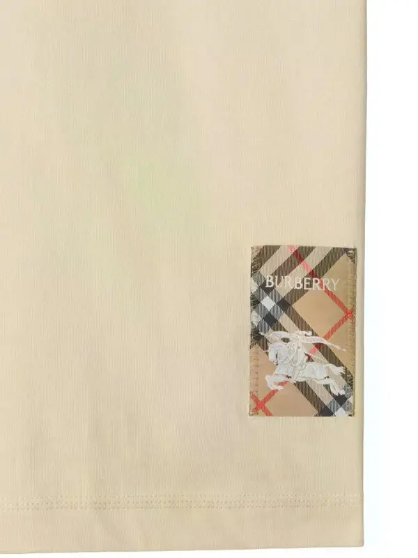 Burberry Check-patch Cotton T-shirt - Neutrals