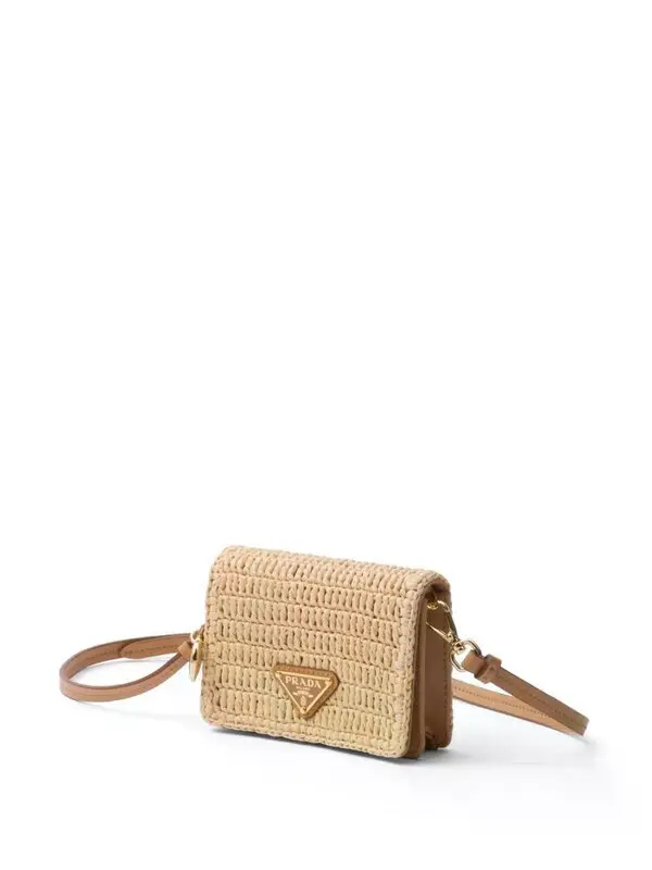 Prada Triangle-logo Raffia Cardholder