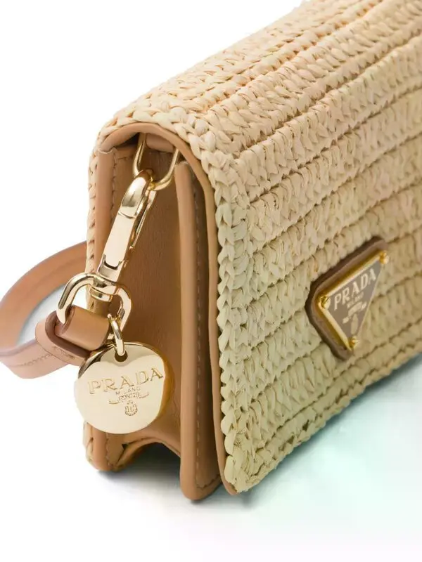 Prada Triangle-logo Raffia Cardholder