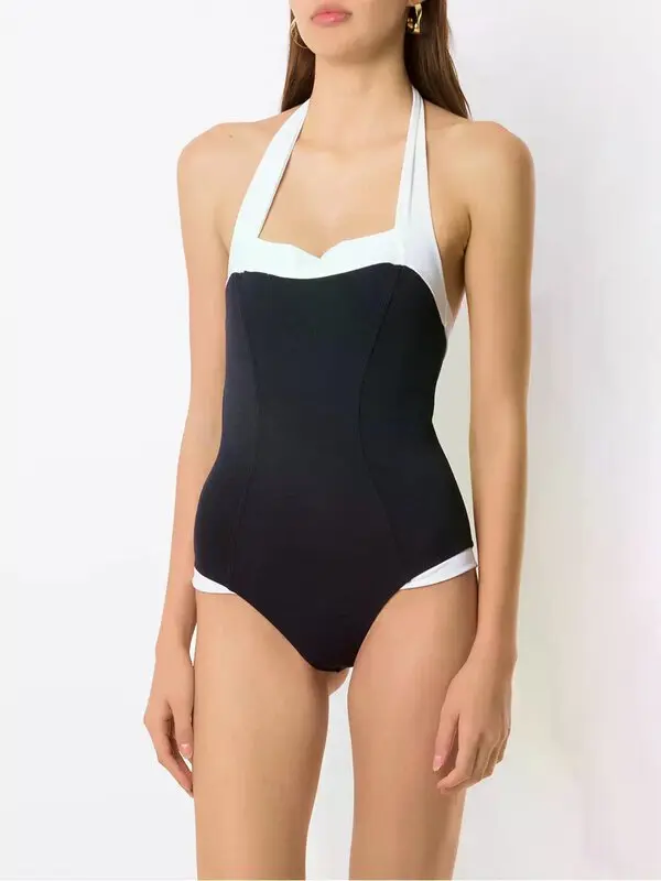 AMIR SLAMA Two-tone Halterneck Swimsuit