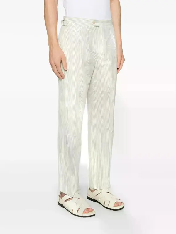 FURSAC Striped Tailored Trousers - Green