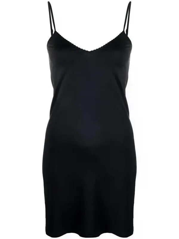 Hanro V-neck Slip Dress - Black