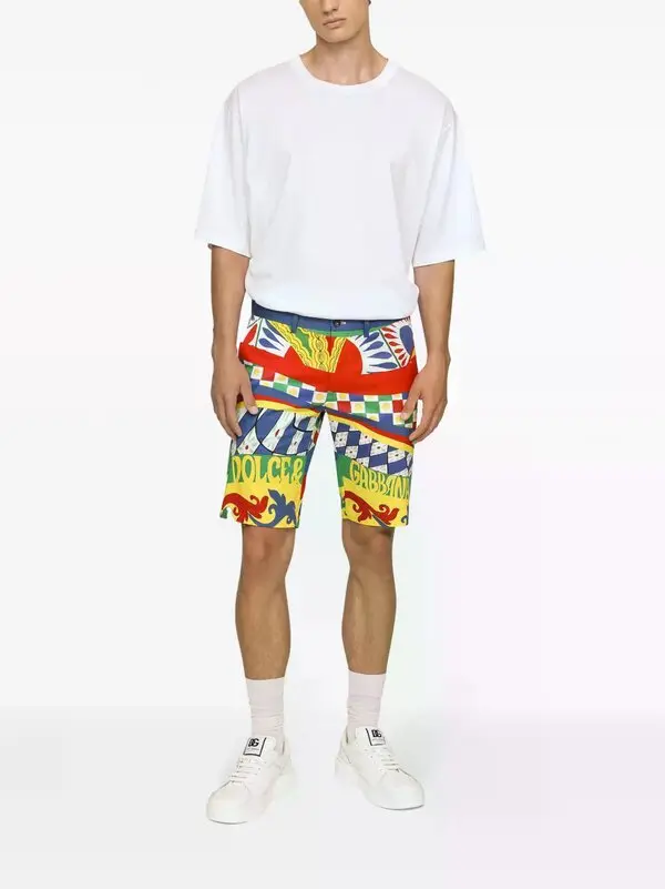 Dolce & Gabbana Carretto-print Stretch-cotton Shorts