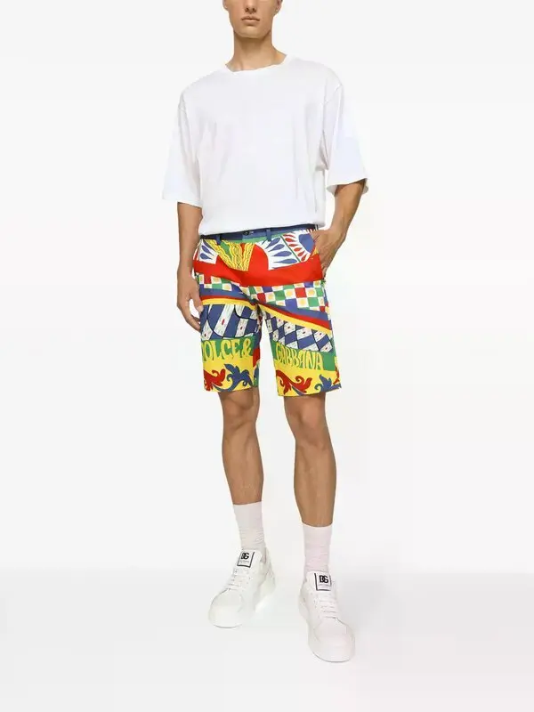 Dolce & Gabbana Carretto-print Stretch-cotton Shorts