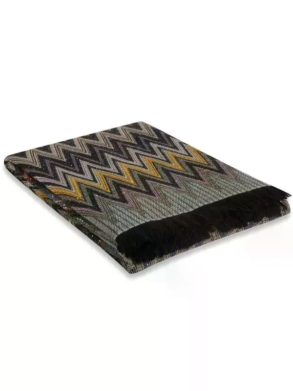 Missoni Chen Zigzag-knit Blanket - Grey