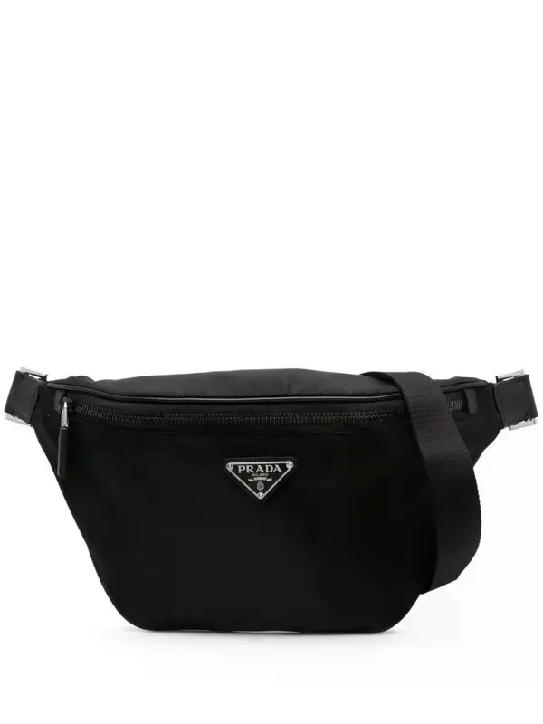 Prada Re-nylon And Saffiano Leather Belt Bag - Black