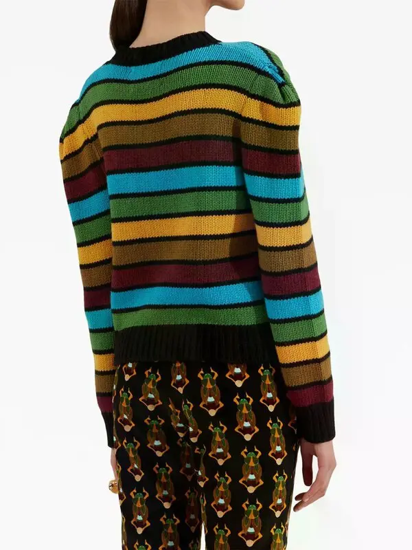 La DoubleJ Stripe-pattern Knitted Jumper