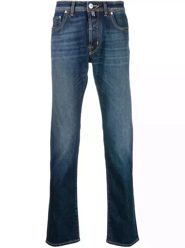 Jacob Cohen Embroidered-logo Slim Jeans - Blue
