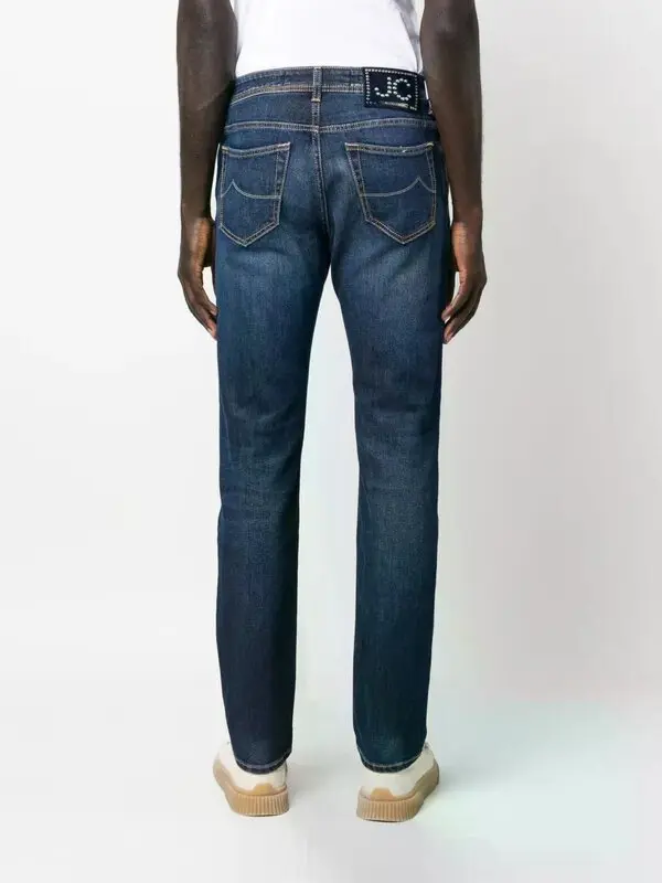 Jacob Cohen Embroidered-logo Slim Jeans - Blue