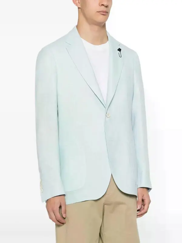 LARDINI Intertwined Linen-blend Blazer
