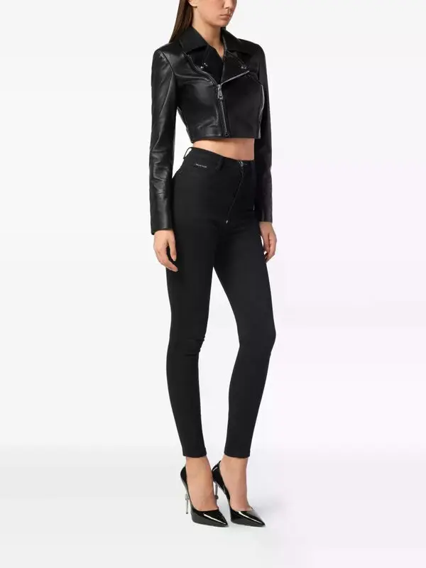 Philipp Plein Flame Racing Leather Jacket