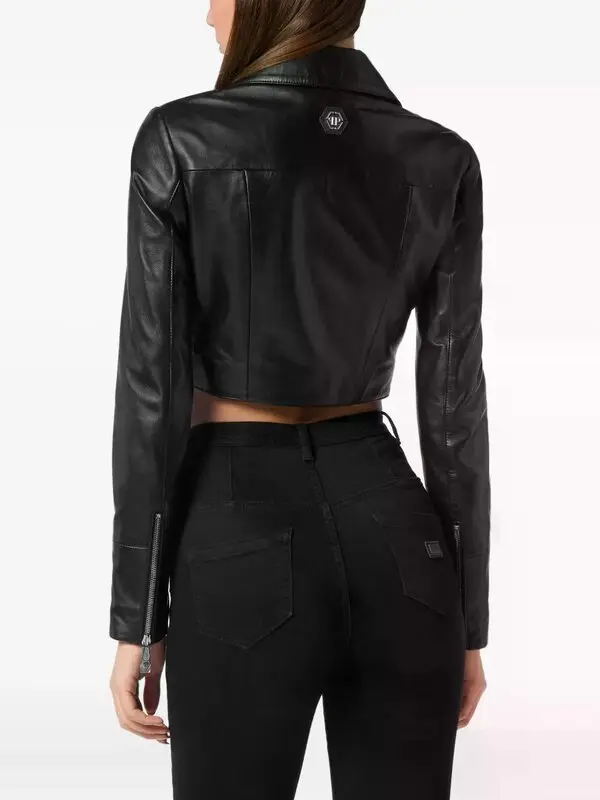 Philipp Plein Flame Racing Leather Jacket