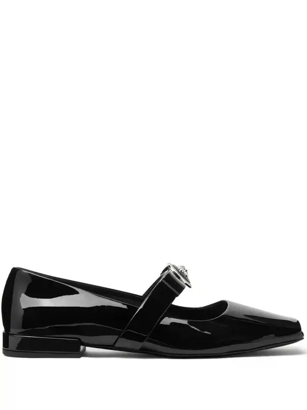 Versace Medusa-head Leather Ballerina Shoes