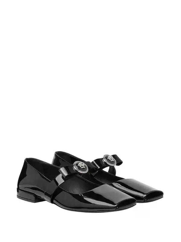 Versace Medusa-head Leather Ballerina Shoes