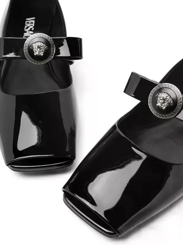 Versace Medusa-head Leather Ballerina Shoes