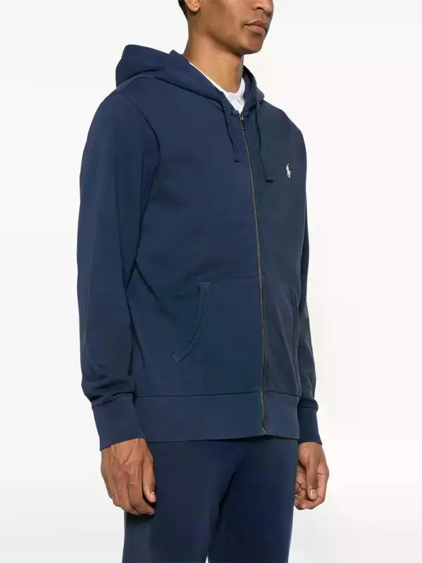 Polo Ralph Lauren Polo Pony-embroidered Cotton Hoodie - Blue