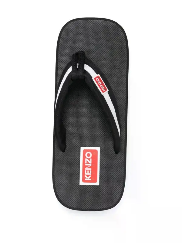 Kenzo Logo-patch Striped Flip Flops