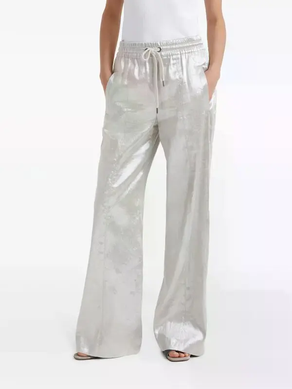 Brunello Cucinelli Metallic Wide-leg Trousers