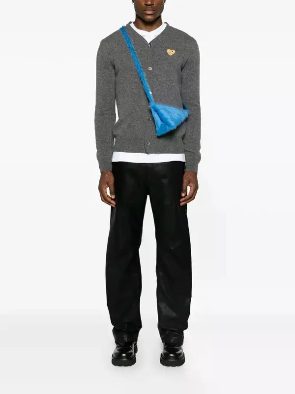 Play Comme Des Garcon Mélange-effect Wool Cardigan - Grey