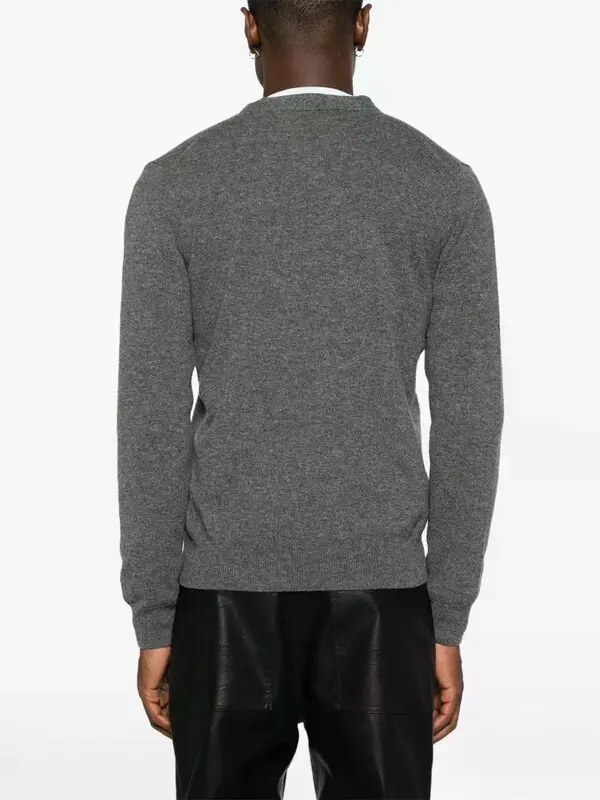 Play Comme Des Garcon Mélange-effect Wool Cardigan - Grey