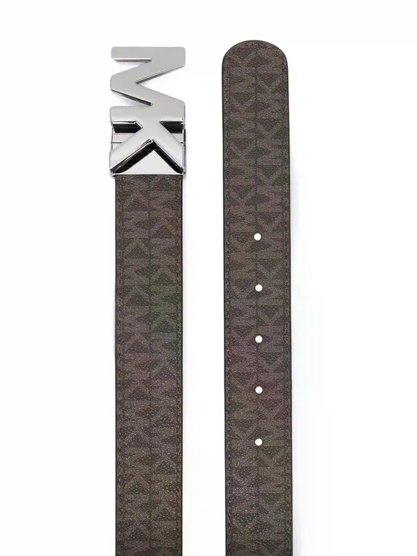 Michael Kors Logo-print Leather Belt - Brown