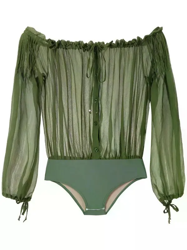 AMIR SLAMA Ruched Off-shoulder Body
